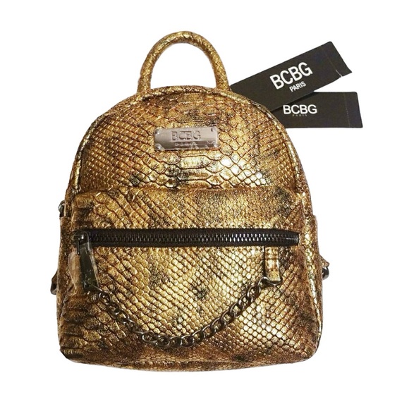 BCBG Paris | Bags | Bcbg Paris Main Street Petite Backpack Metallic ...